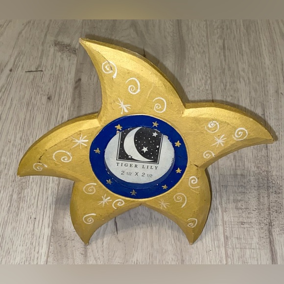 Tigerlily | Accents | Tiger Lily Boho Blue Yellow Wooden Star Picture ...